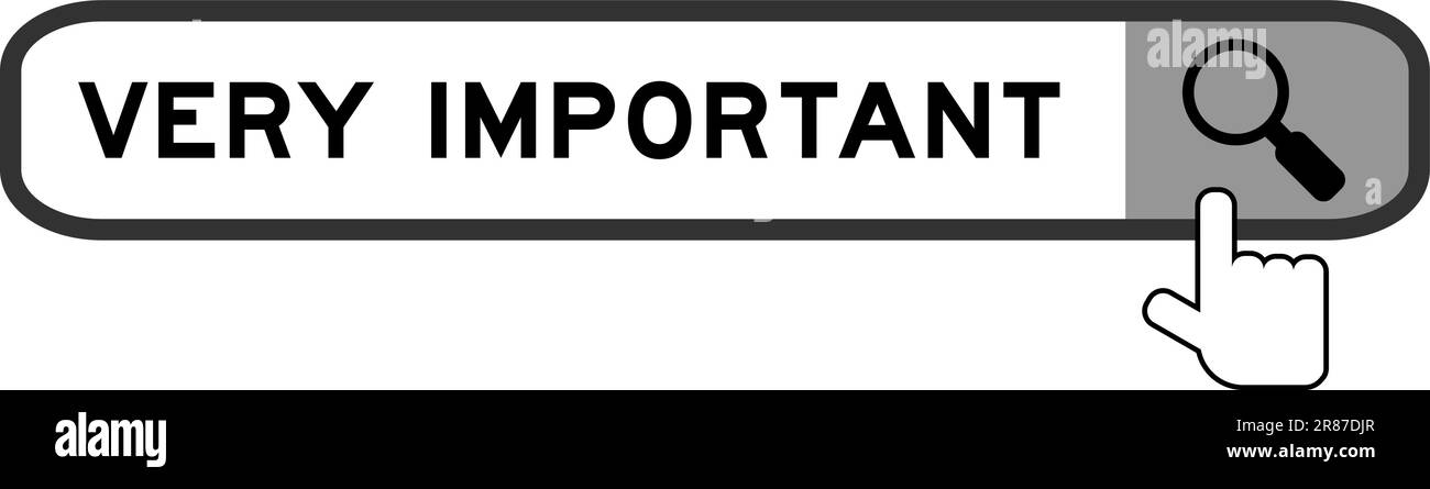 Search banner in word very important with hand over magnifier icon on ...