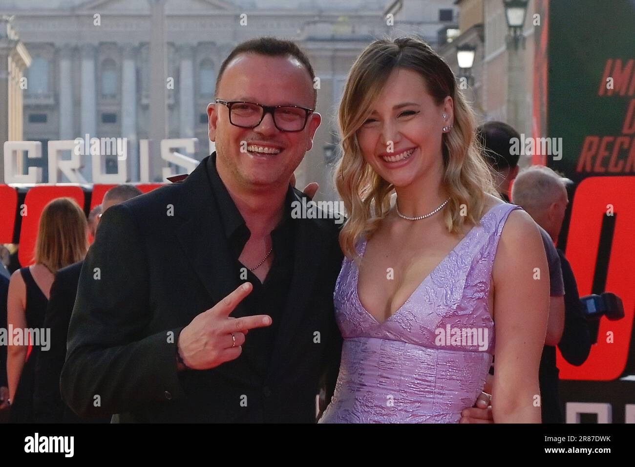 Rome, Italy. 19th June, 2023. Gigi D'Alessio (l) and Denise Esposito (r ...