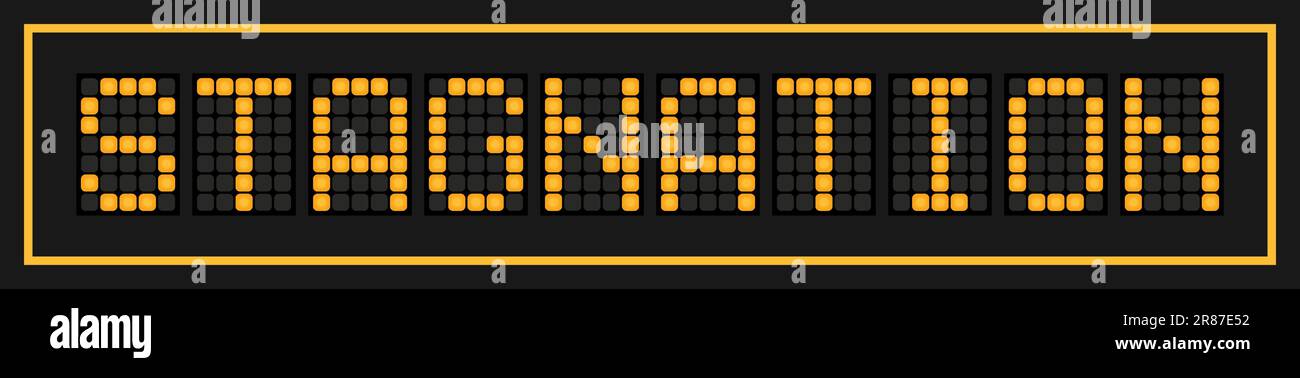 Orange color led banner in word stagnation on black background Stock ...