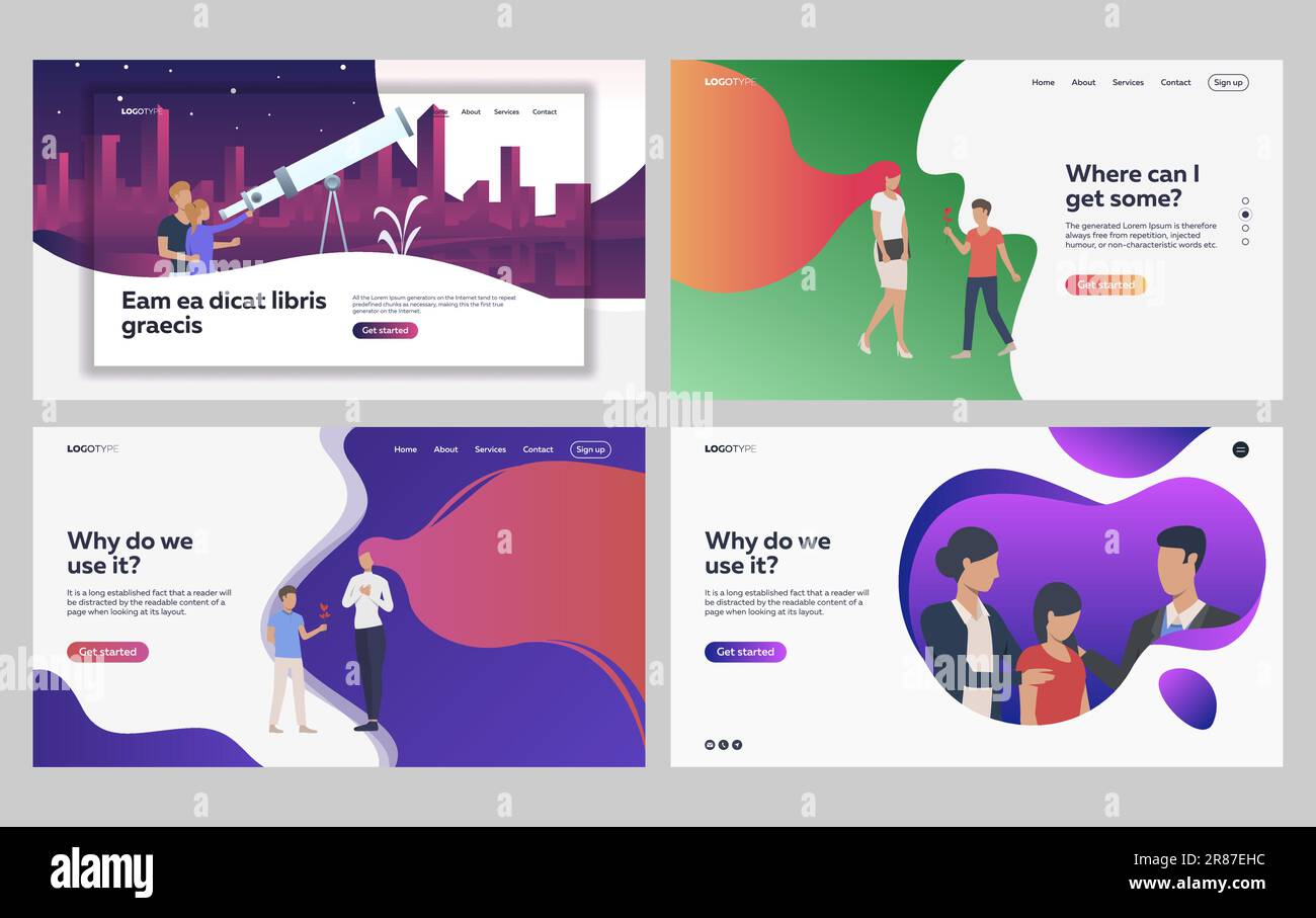 Set of couple having romantic date Stock Vector Image & Art - Alamy