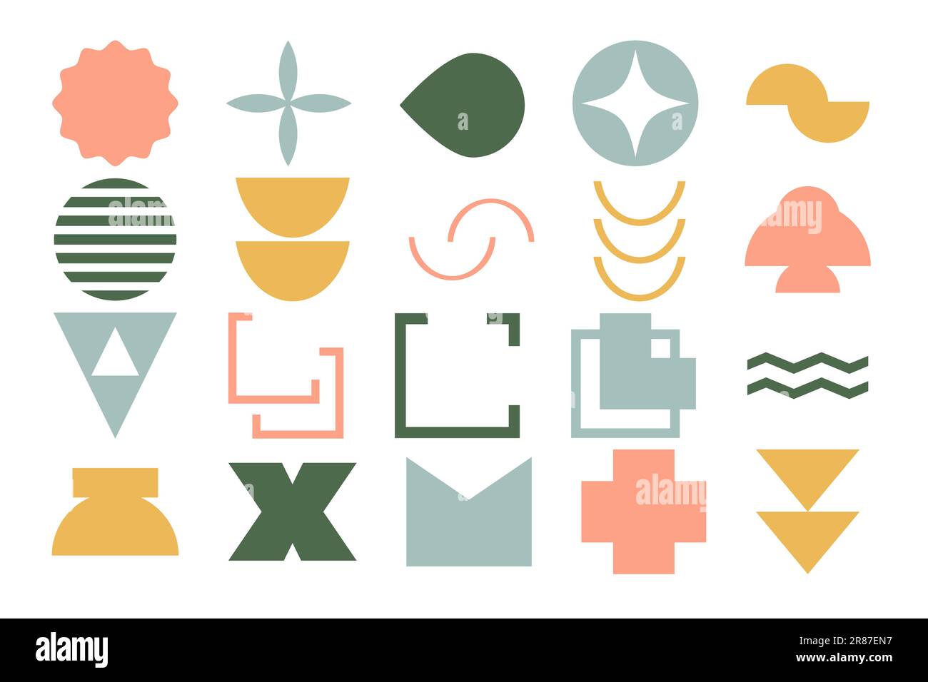 Set geometric shapes contemporary modern trendy elements basic forms ...