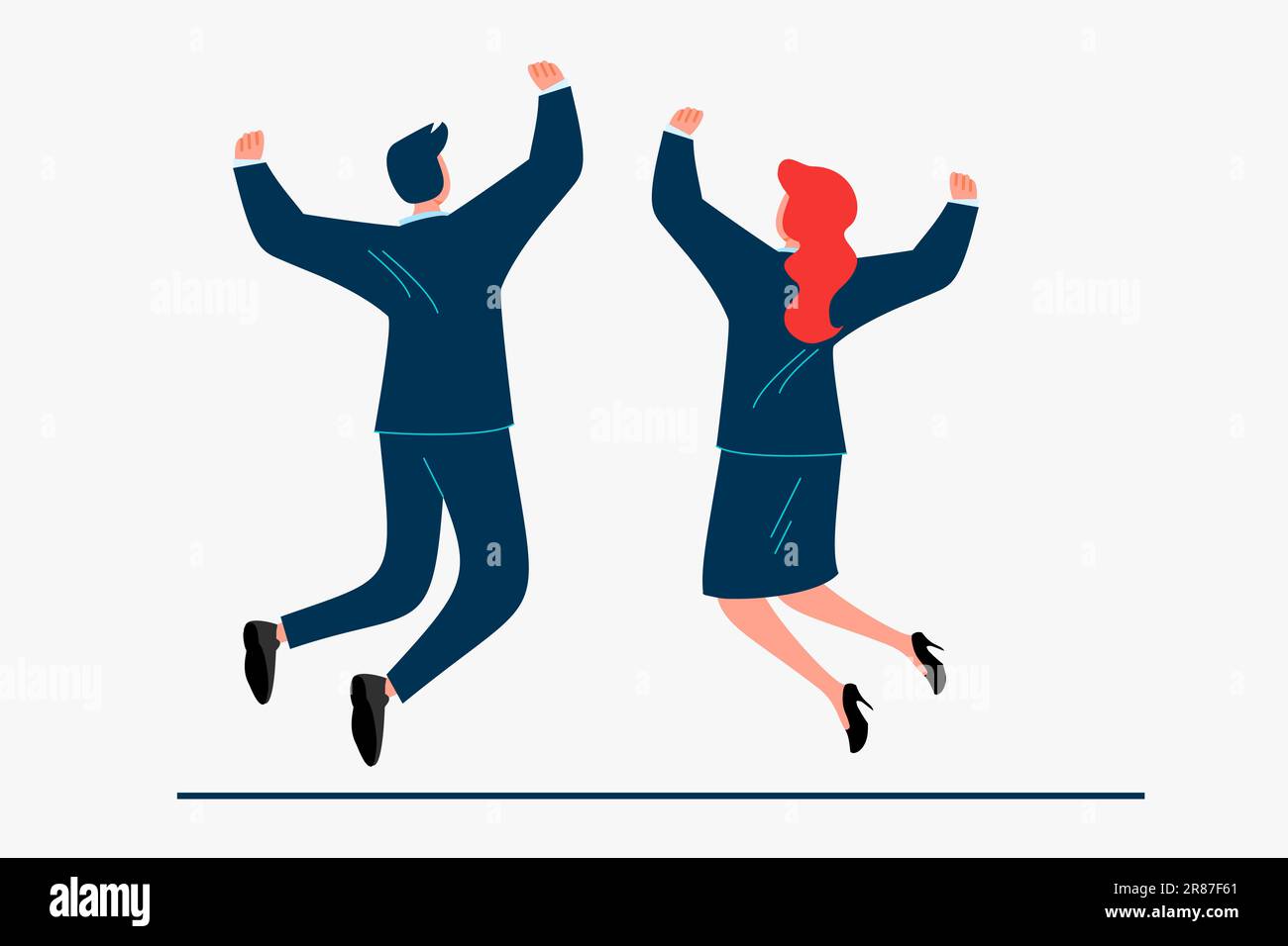 Business couple celebrating success Stock Vector Image & Art - Alamy