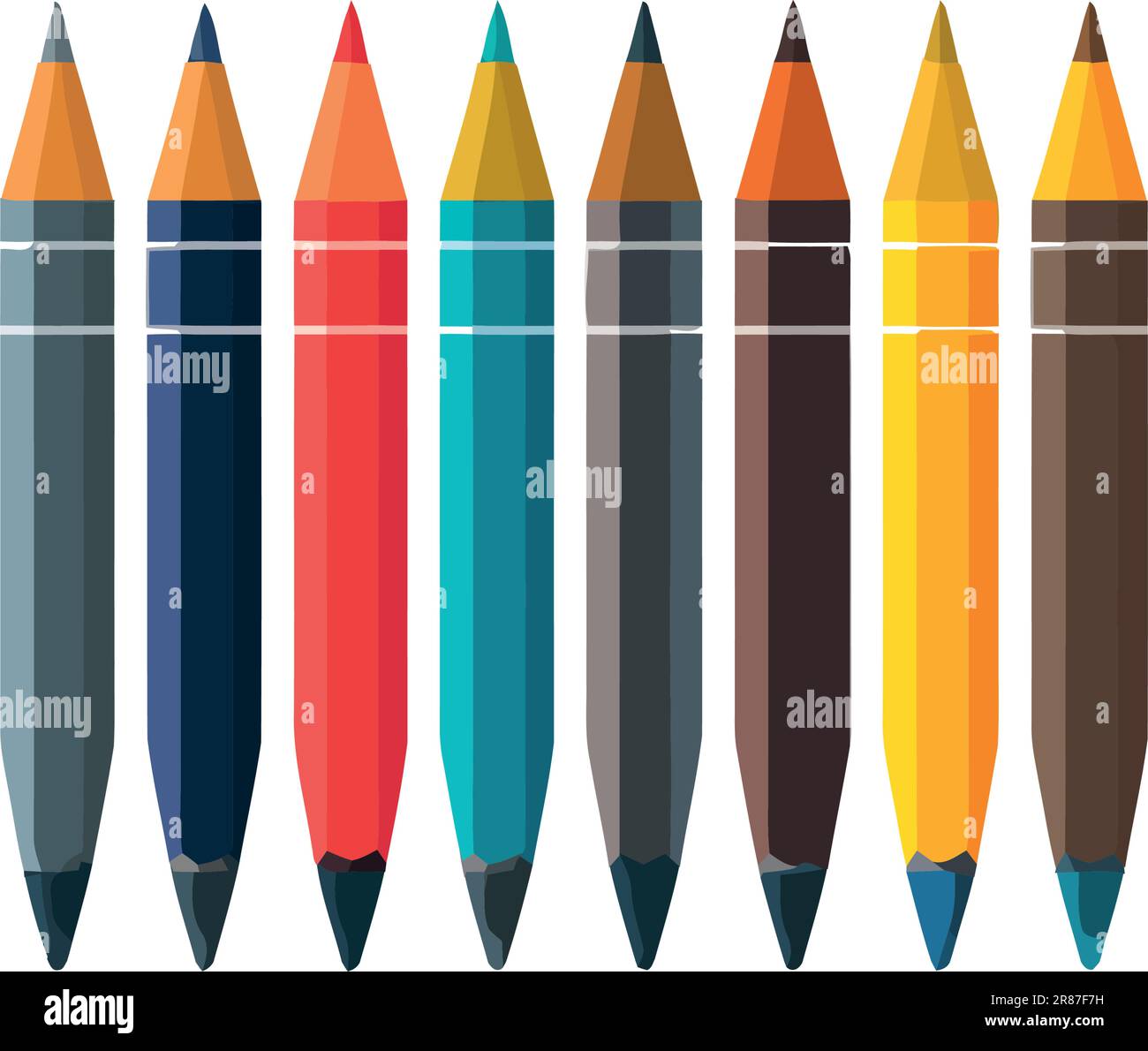 Multi colored pencils in a rainbow arrangement Stock Vector Image & Art ...