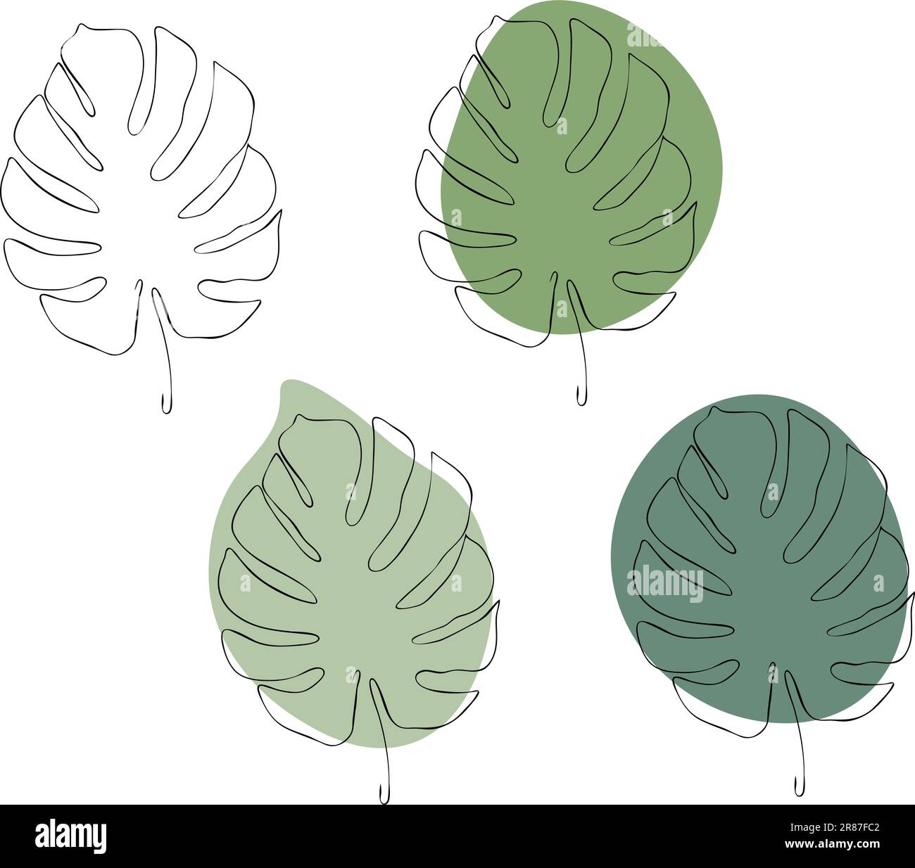 Monstera leaf line art. Contour drawing. Minimalism art. Modern decor ...