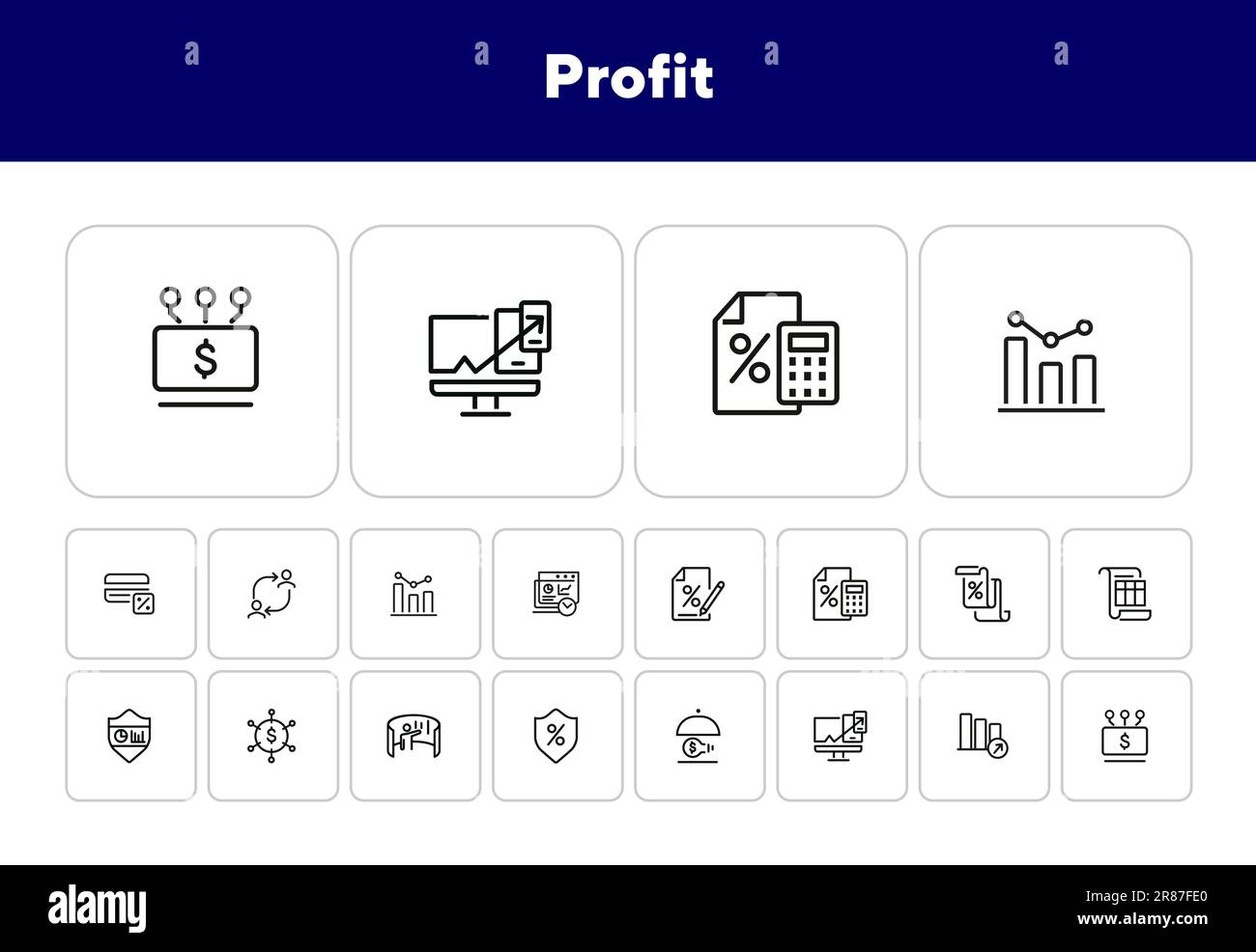 Profit line icon set Stock Vector Image & Art - Alamy