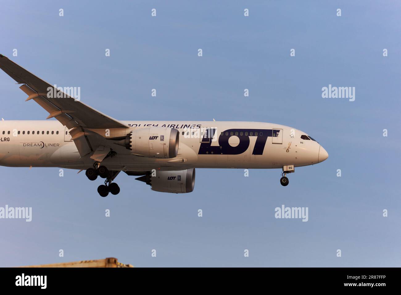 LOT Airlines Boeing 787-8, SP-LRG, Landing at Pearson Airport, Toronto ...