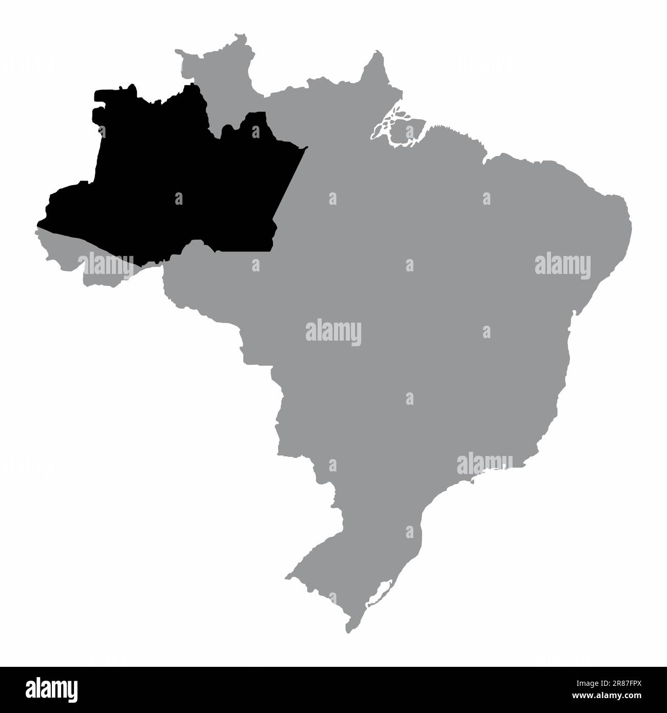 Amazonas State map in Brazil on white background Stock Vector Image ...