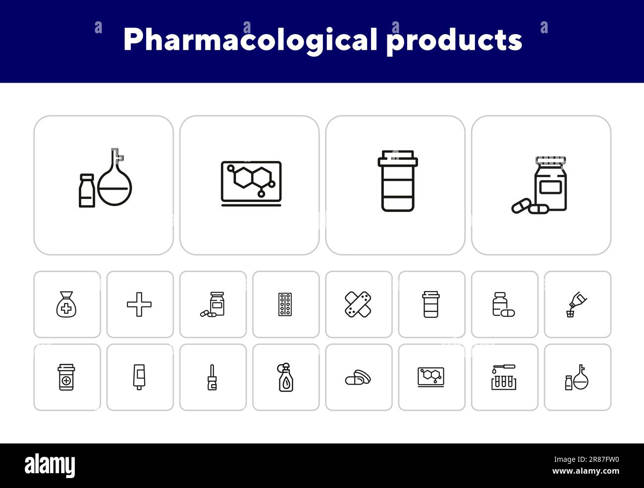 Pharmacological products icon set Stock Vector Image & Art - Alamy