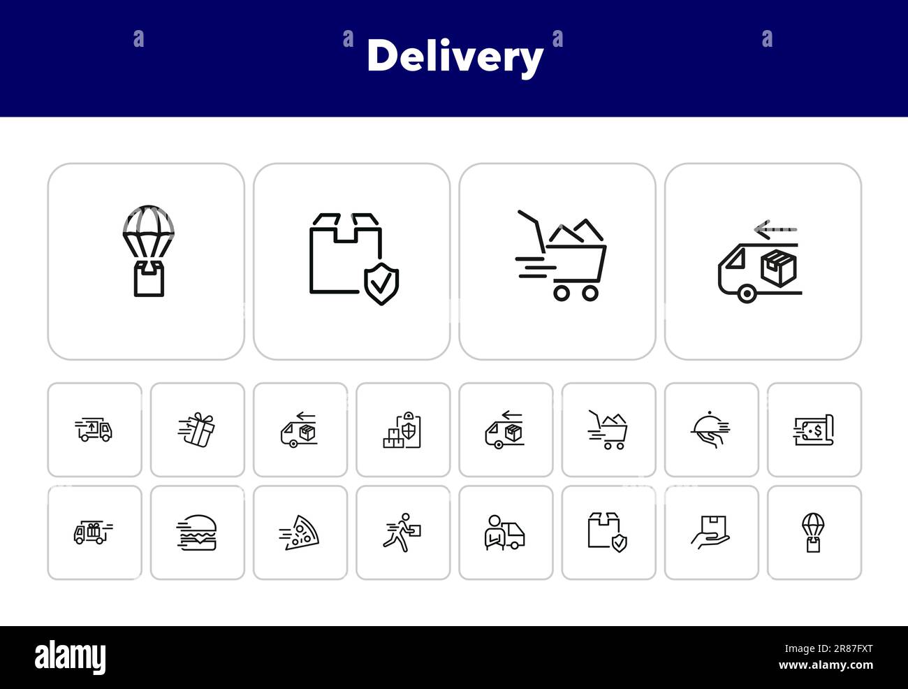 Delivery icon set Stock Vector Image & Art - Alamy