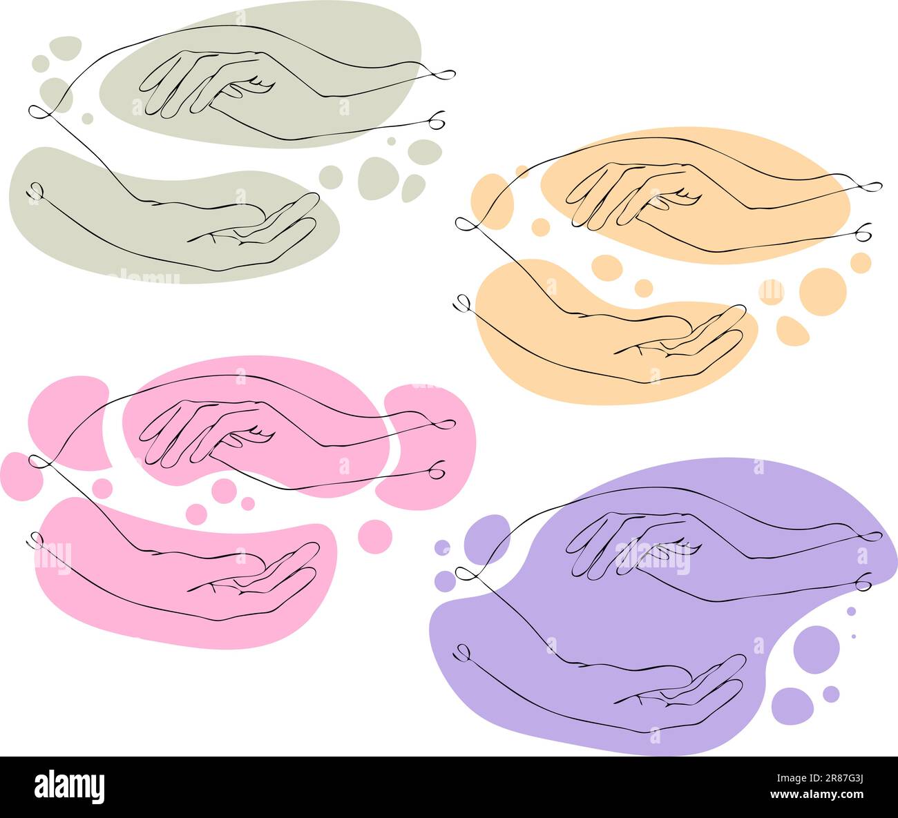 Hands one line drawing. Vector illustration EPS10 Stock Vector Image ...