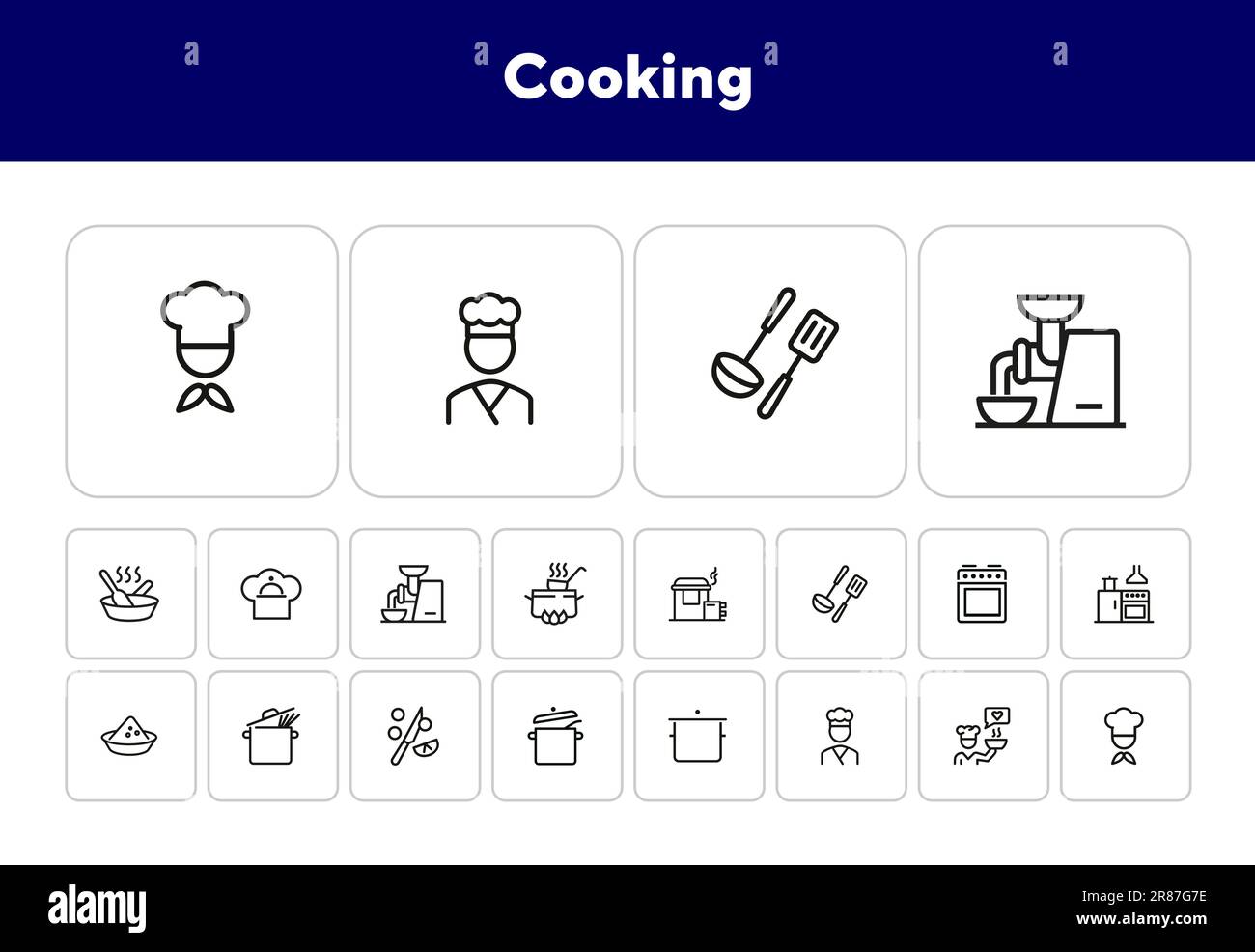 Cooking line icon set Stock Vector Image & Art - Alamy