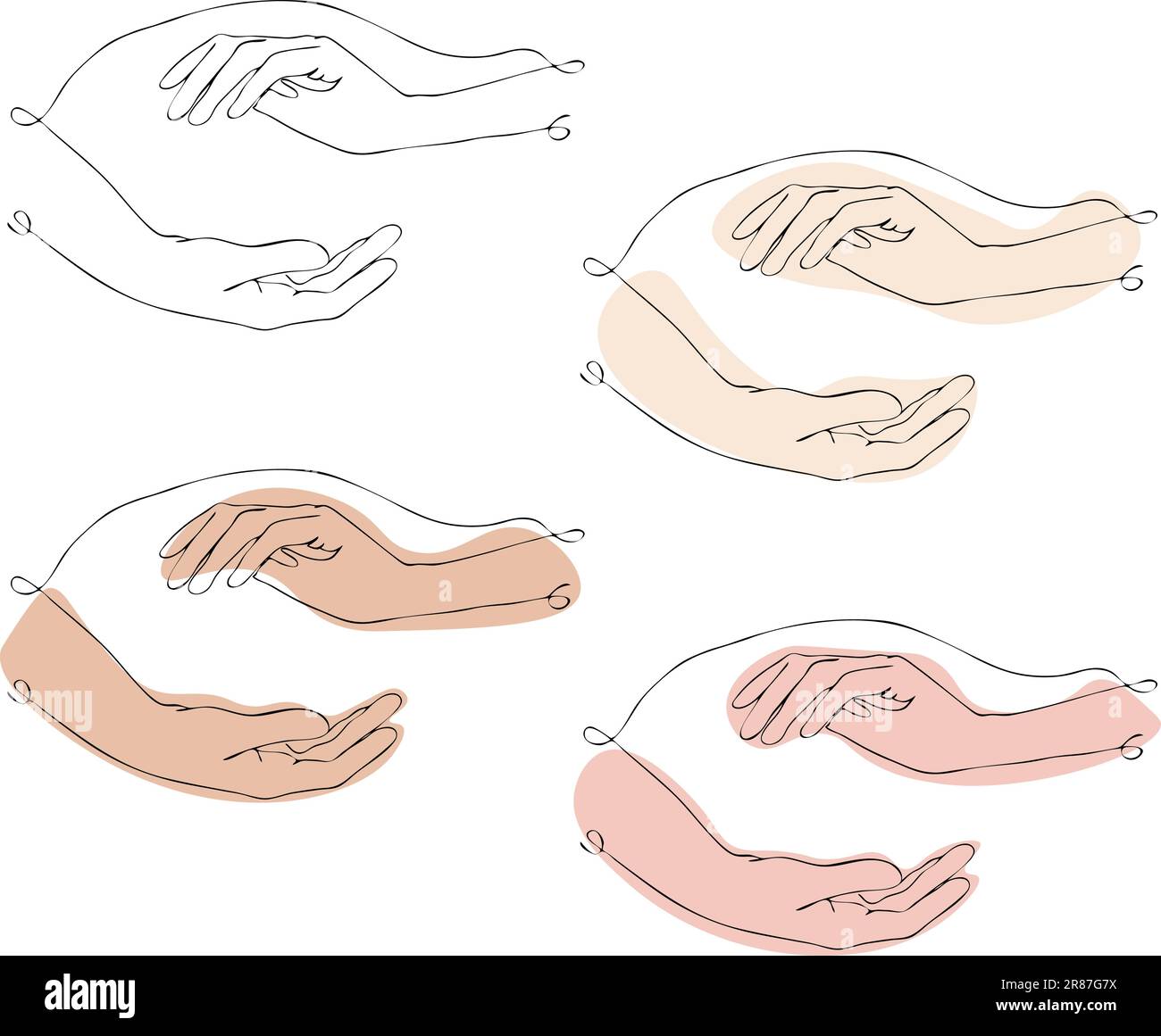 Hands one line drawing. Vector illustration eps10 Stock Vector Image ...