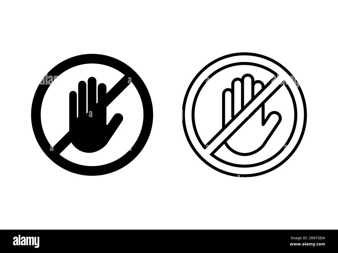 Stop icon set. stop road sign. hand stop icon vector Stock Vector Image ...