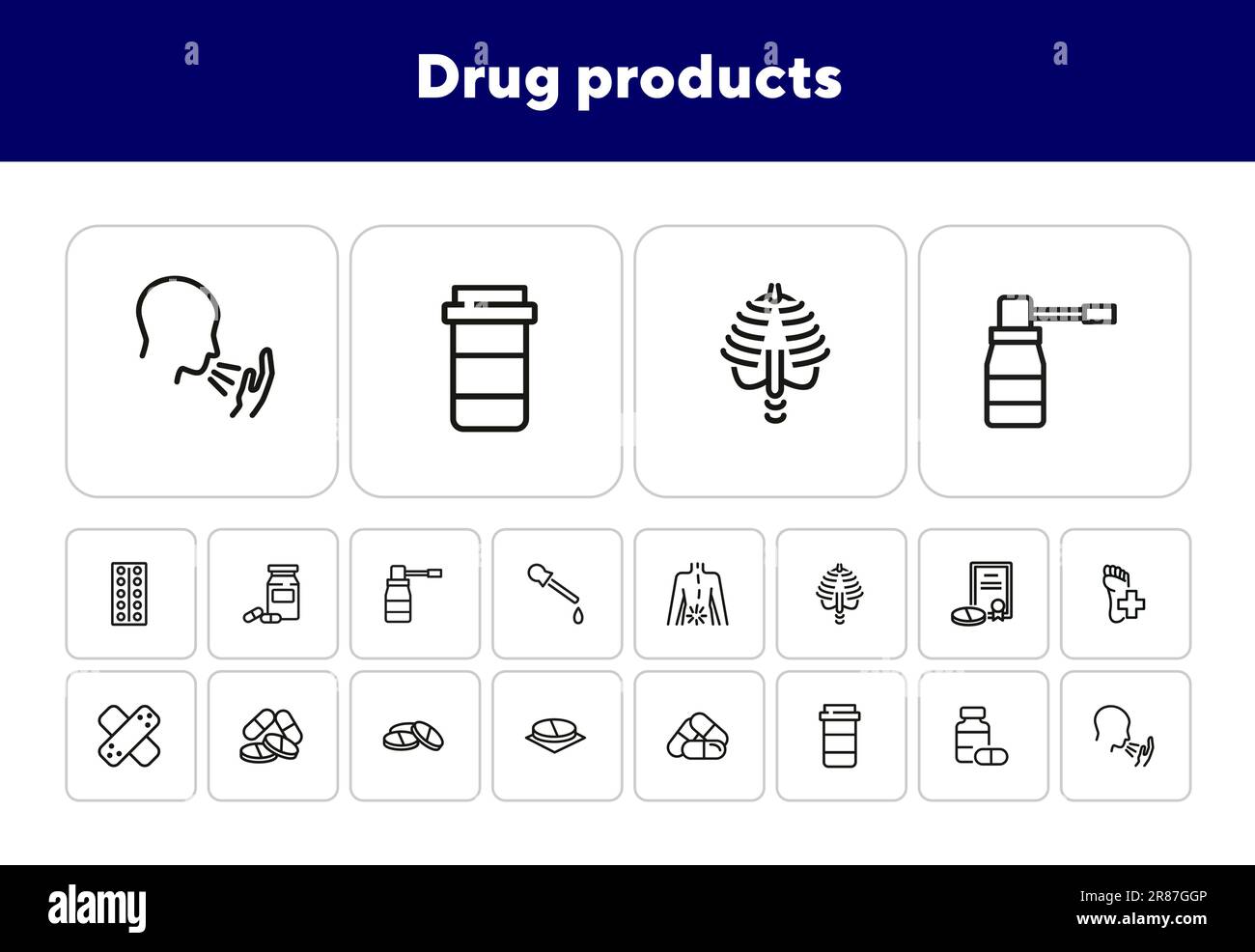 Drug icon line flat vector hi-res stock photography and images - Alamy