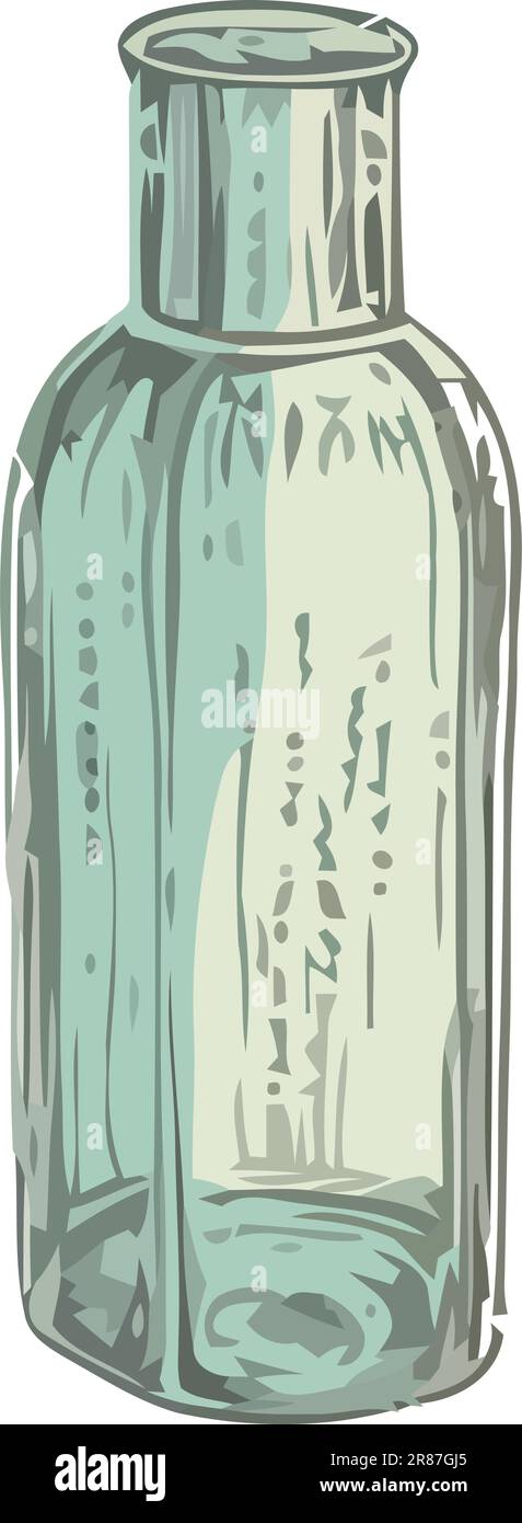 Hand drawn illustration of antique glass bottle Stock Vector Image ...