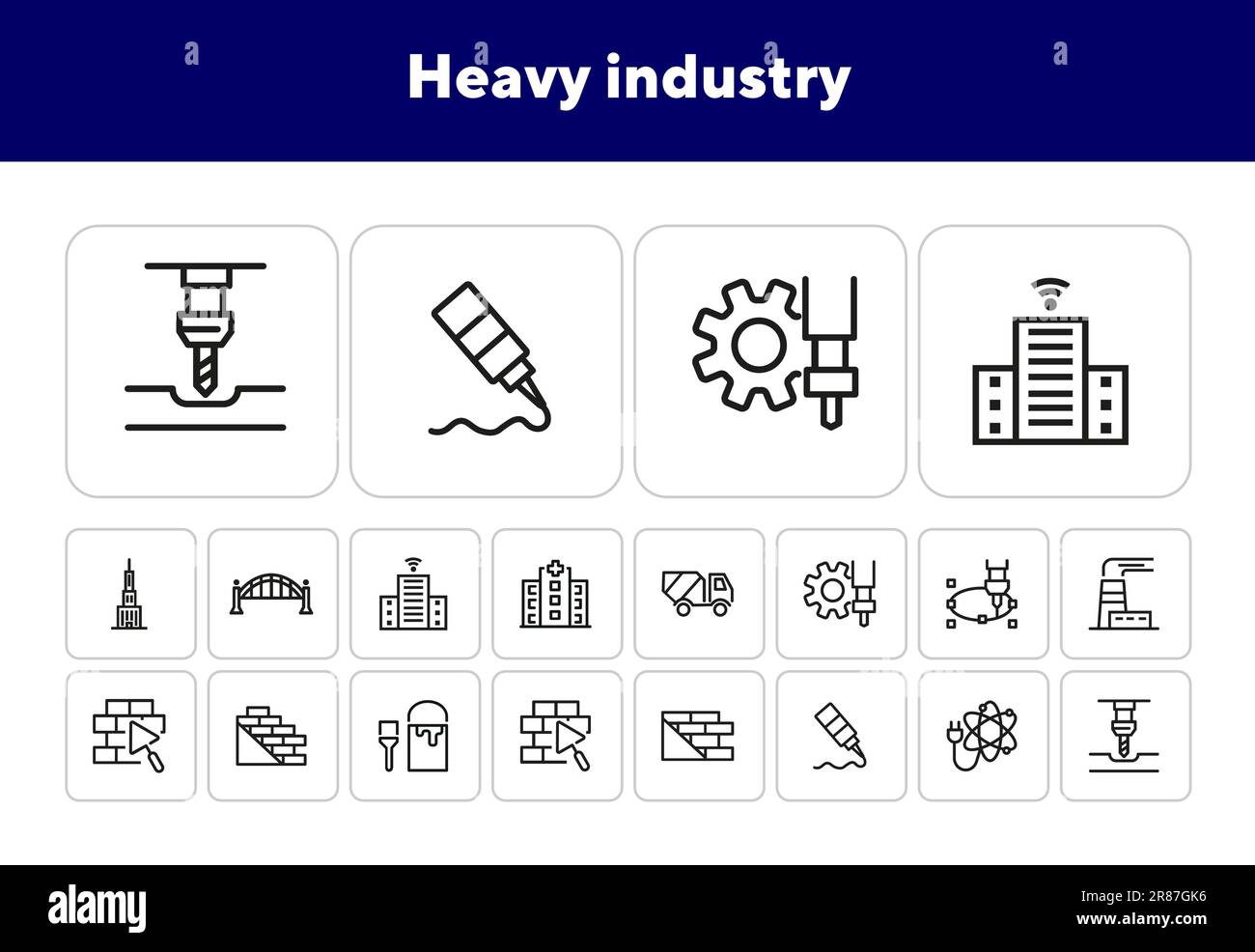 Heavy industry icons Stock Vector Image & Art - Alamy