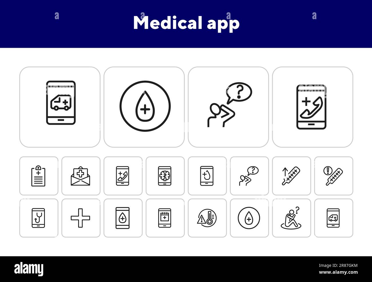 Medical app line icon set Stock Vector Image & Art - Alamy