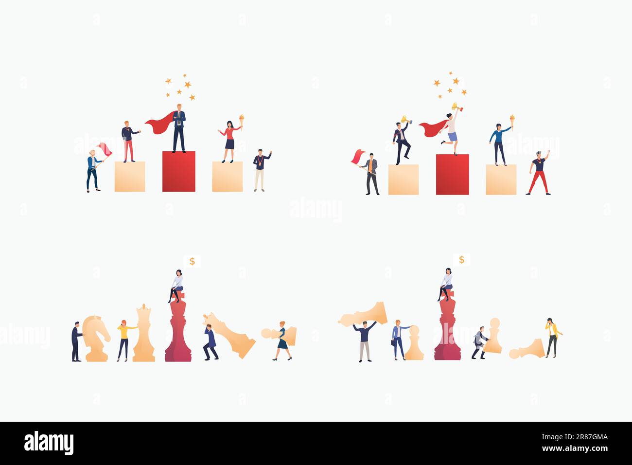 Competitive employees set Stock Vector Image & Art - Alamy