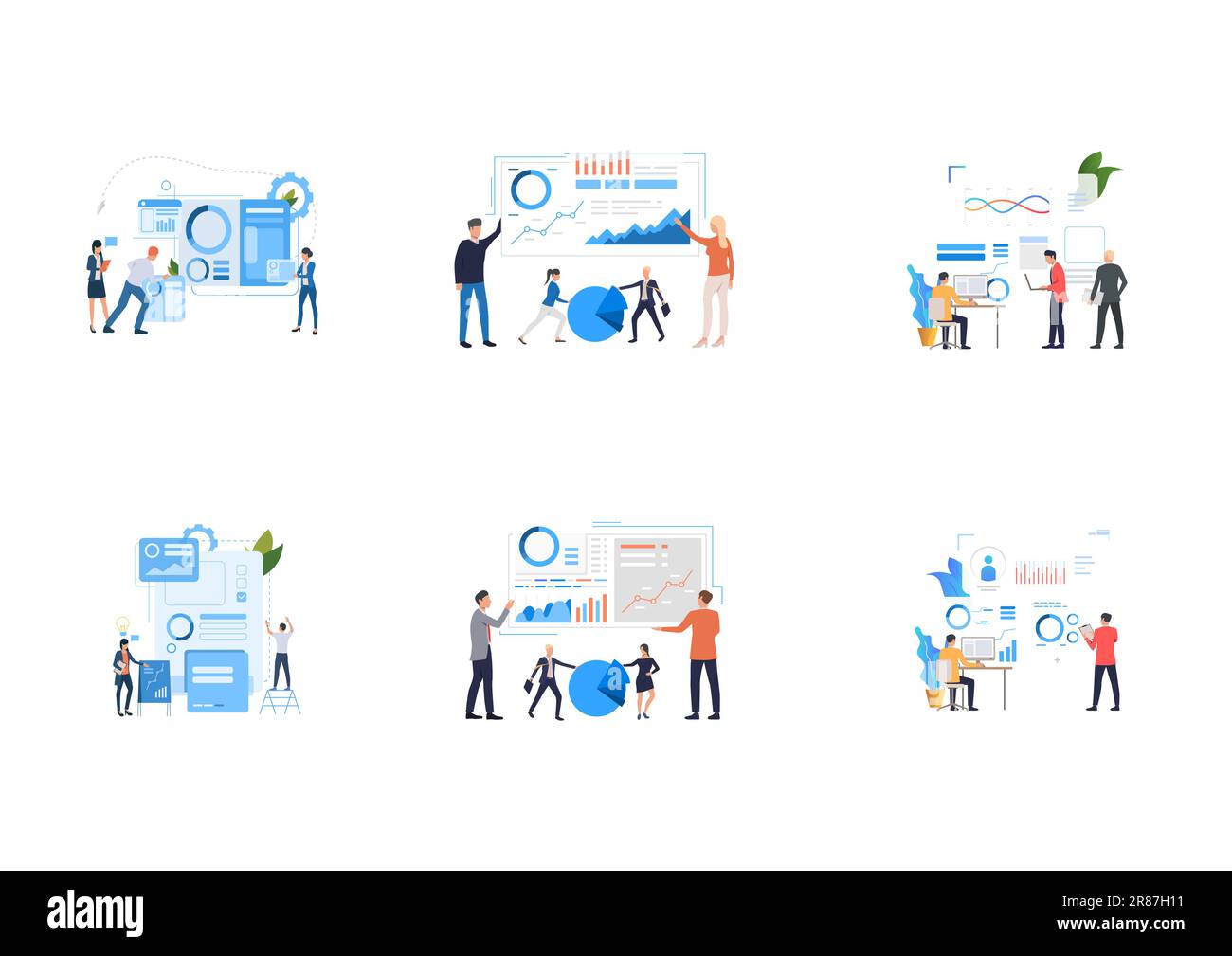 Team analyzing reports set Stock Vector Image & Art - Alamy