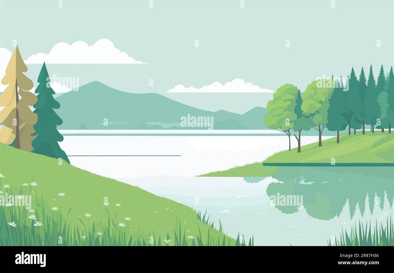 Serene scape Stock Vector Images - Alamy