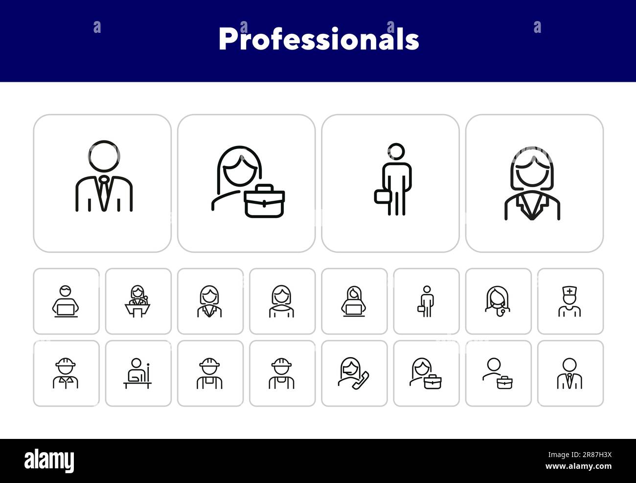 Professionals line icon set Stock Vector Image & Art - Alamy