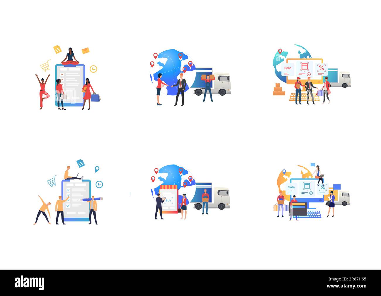 Worldwide delivery landing page Cut Out Stock Images & Pictures - Alamy