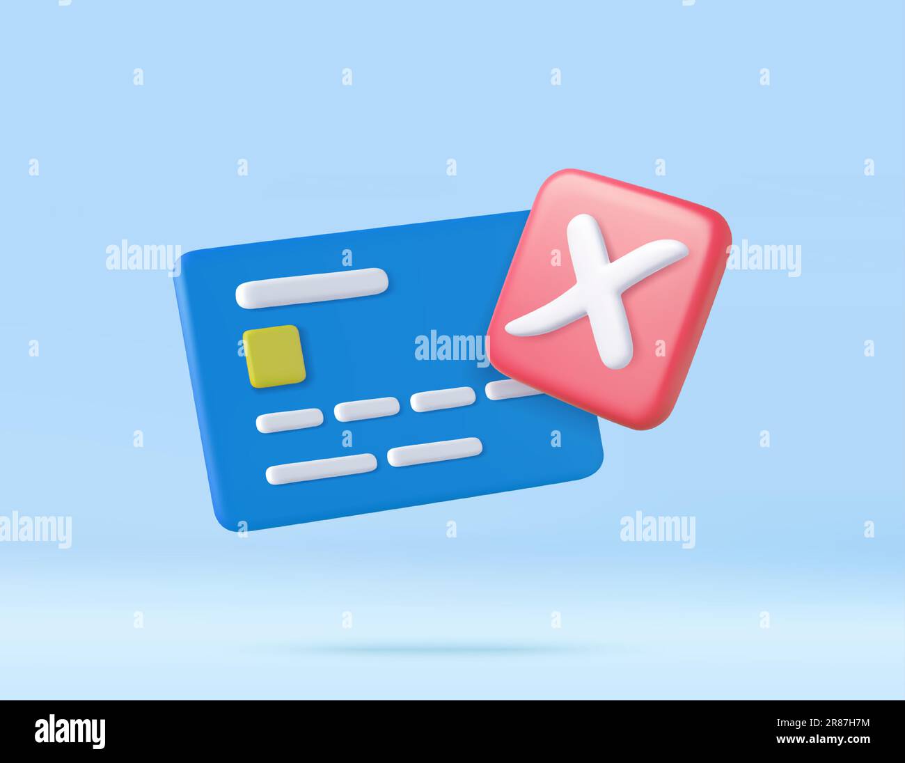 3d Credit card and Cancel cross icon Stock Vector Image & Art - Alamy