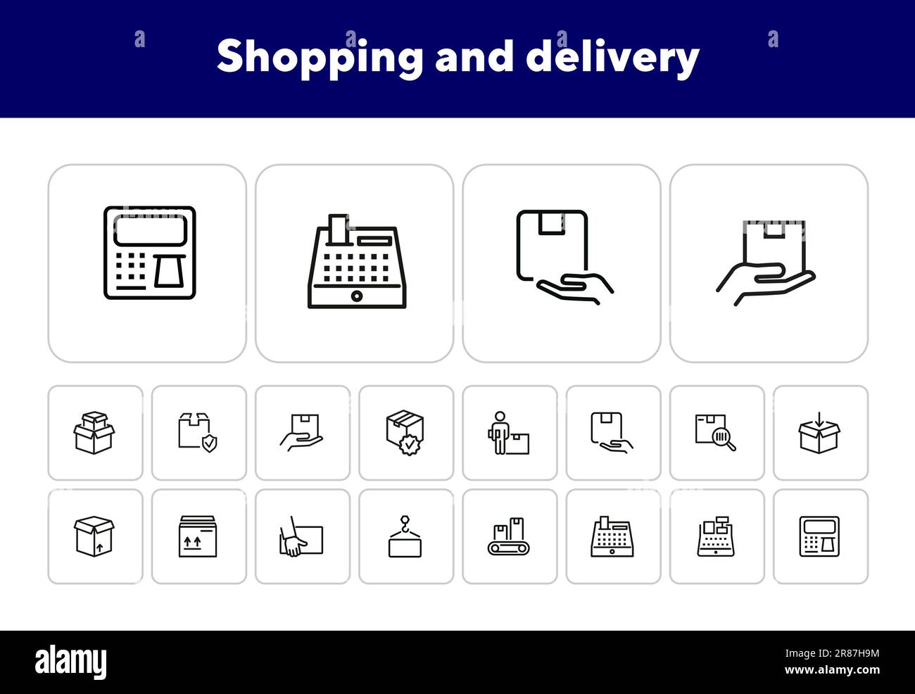 Shopping and delivery icons Stock Vector Image & Art - Alamy