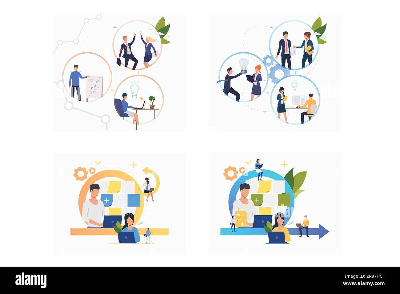 Teamwork concept for presentation slide template people work together ...