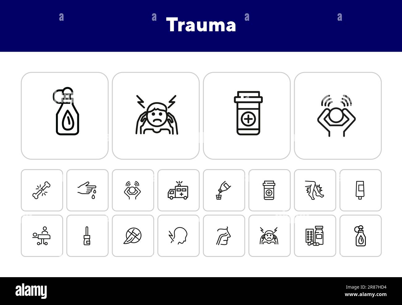 Trauma line icon set Stock Vector Image & Art - Alamy