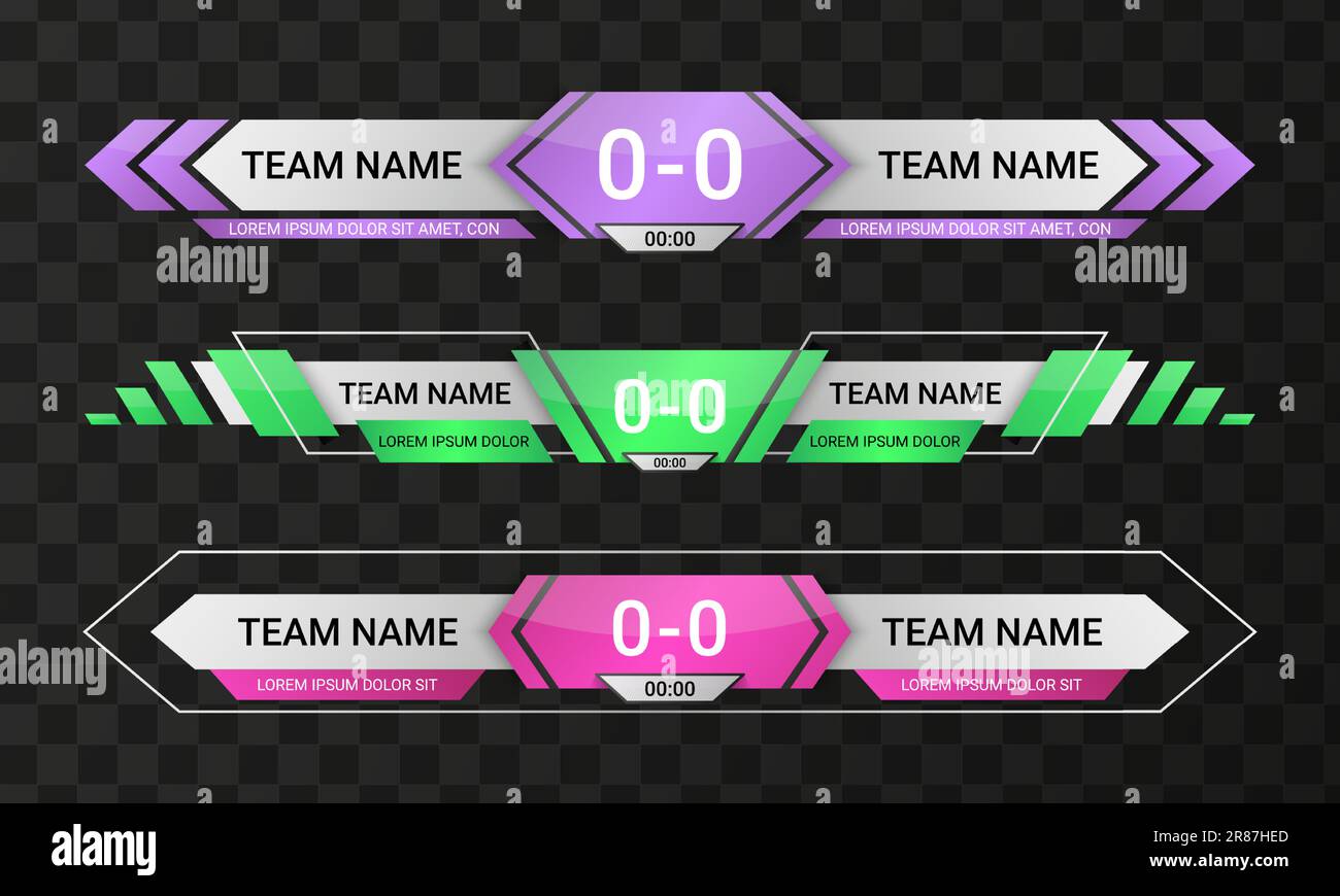 Lower third bar. Soccer match title. Basketball vs sport scoreboard ...