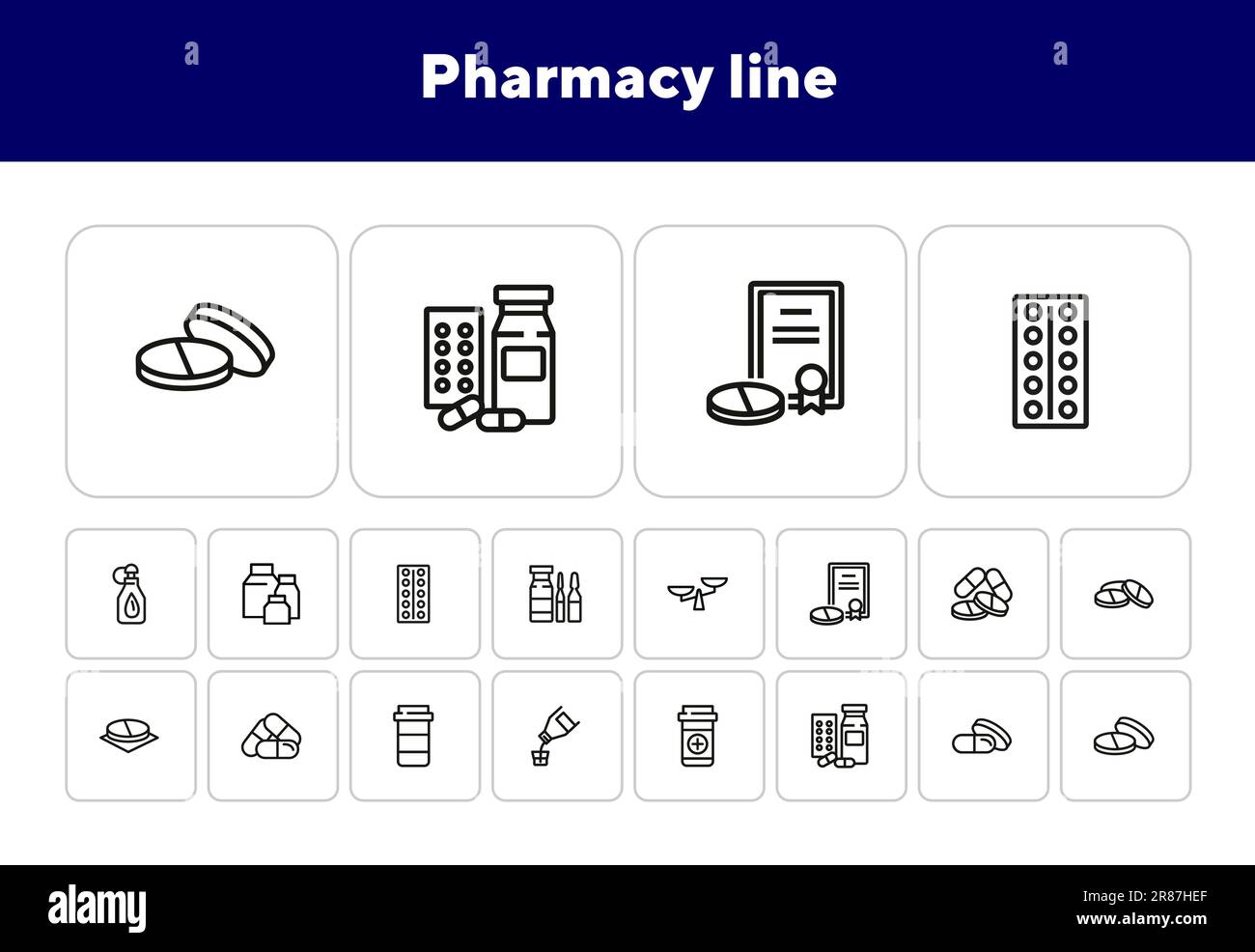 Pharmacy line icons Stock Vector Image & Art - Alamy
