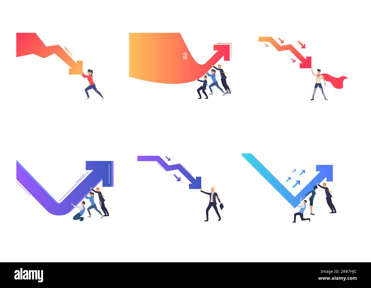 Collection of people pushing arrows Stock Vector Image & Art - Alamy