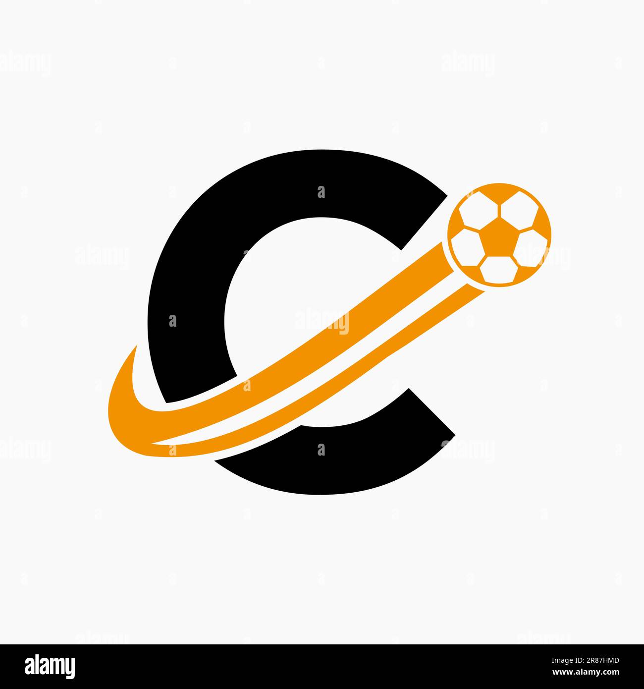 Initial Letter C Soccer Logo. Football Logo Concept With Moving ...