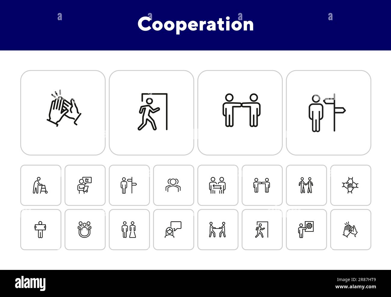 Cooperation line icon set. People, team Stock Vector Image & Art - Alamy