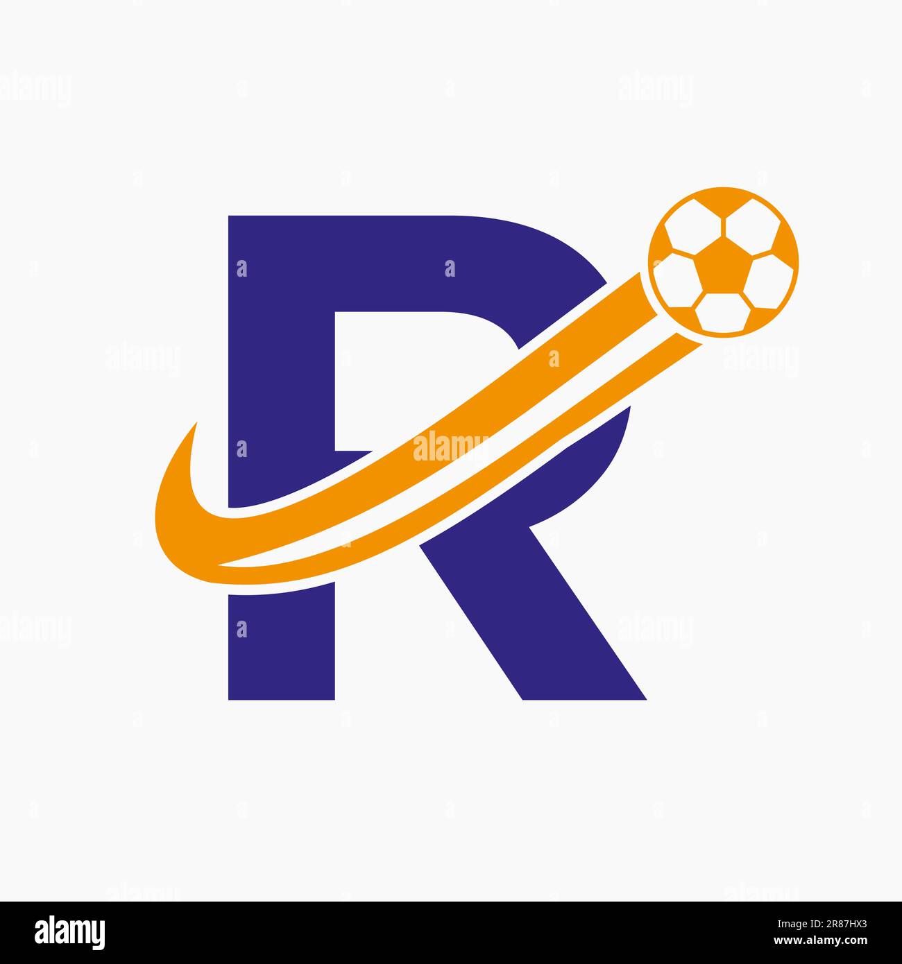 Initial Letter R Soccer Logo. Football Logo Concept With Moving ...