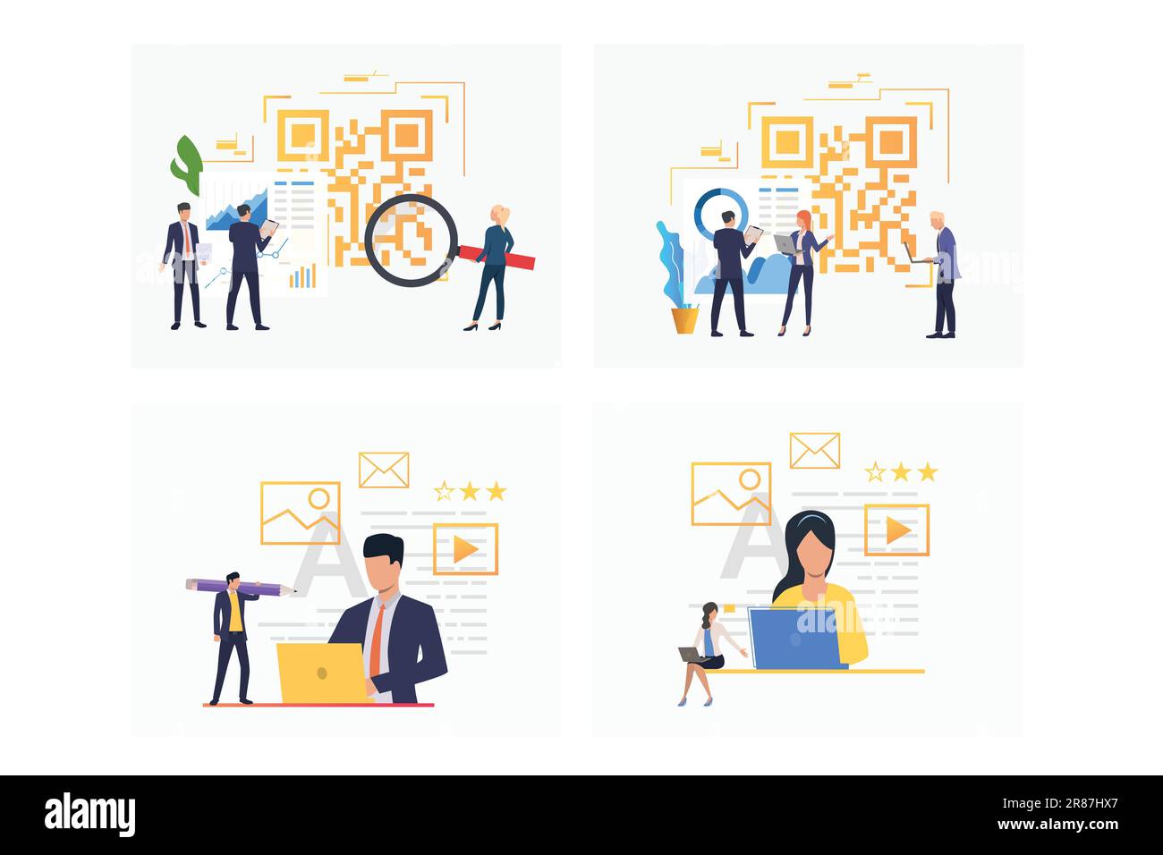 Group businesspeople analyzing sales hi-res stock photography and ...