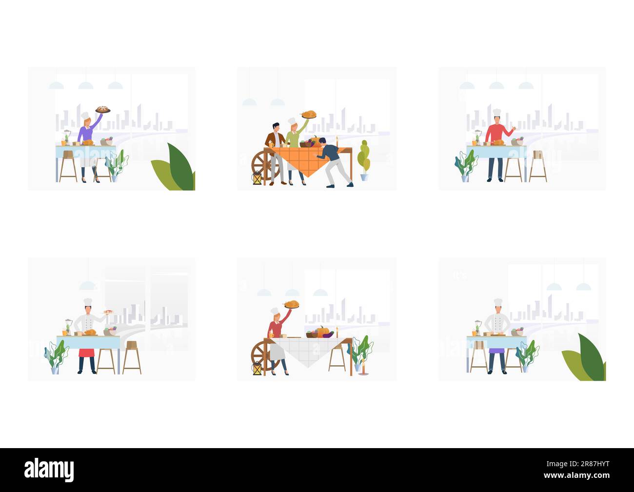 Set of chefs cooking dishes Stock Vector Image & Art - Alamy