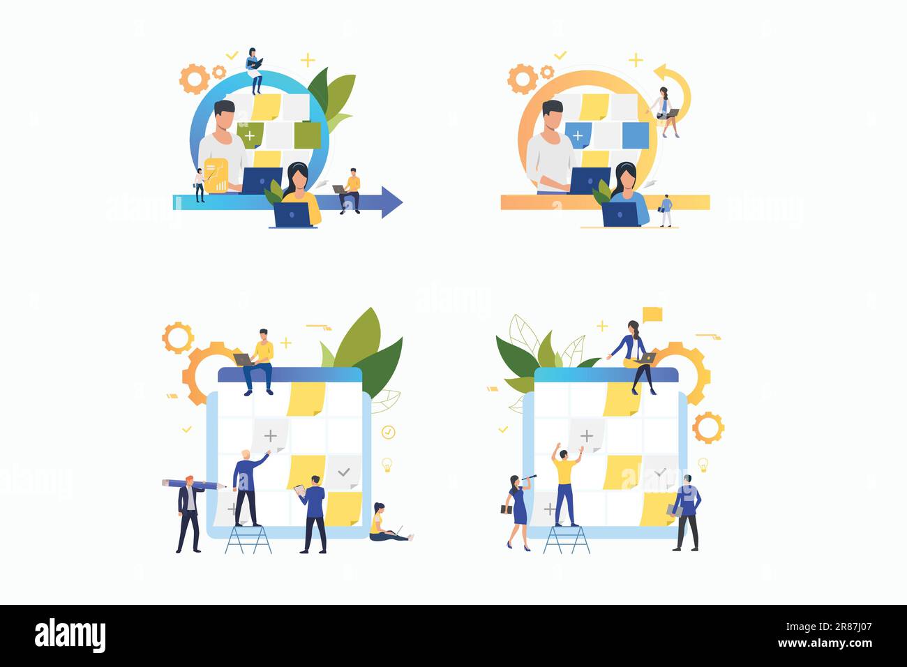 Planning tasks set Stock Vector Image & Art - Alamy