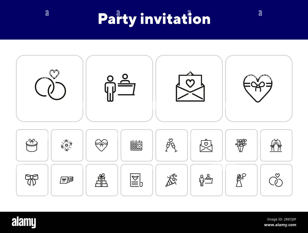 Party invitation line icon set Stock Vector Image & Art - Alamy