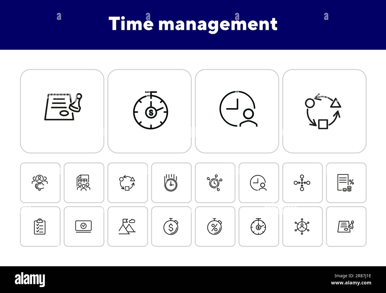 Time management line icon set Stock Vector Image & Art - Alamy