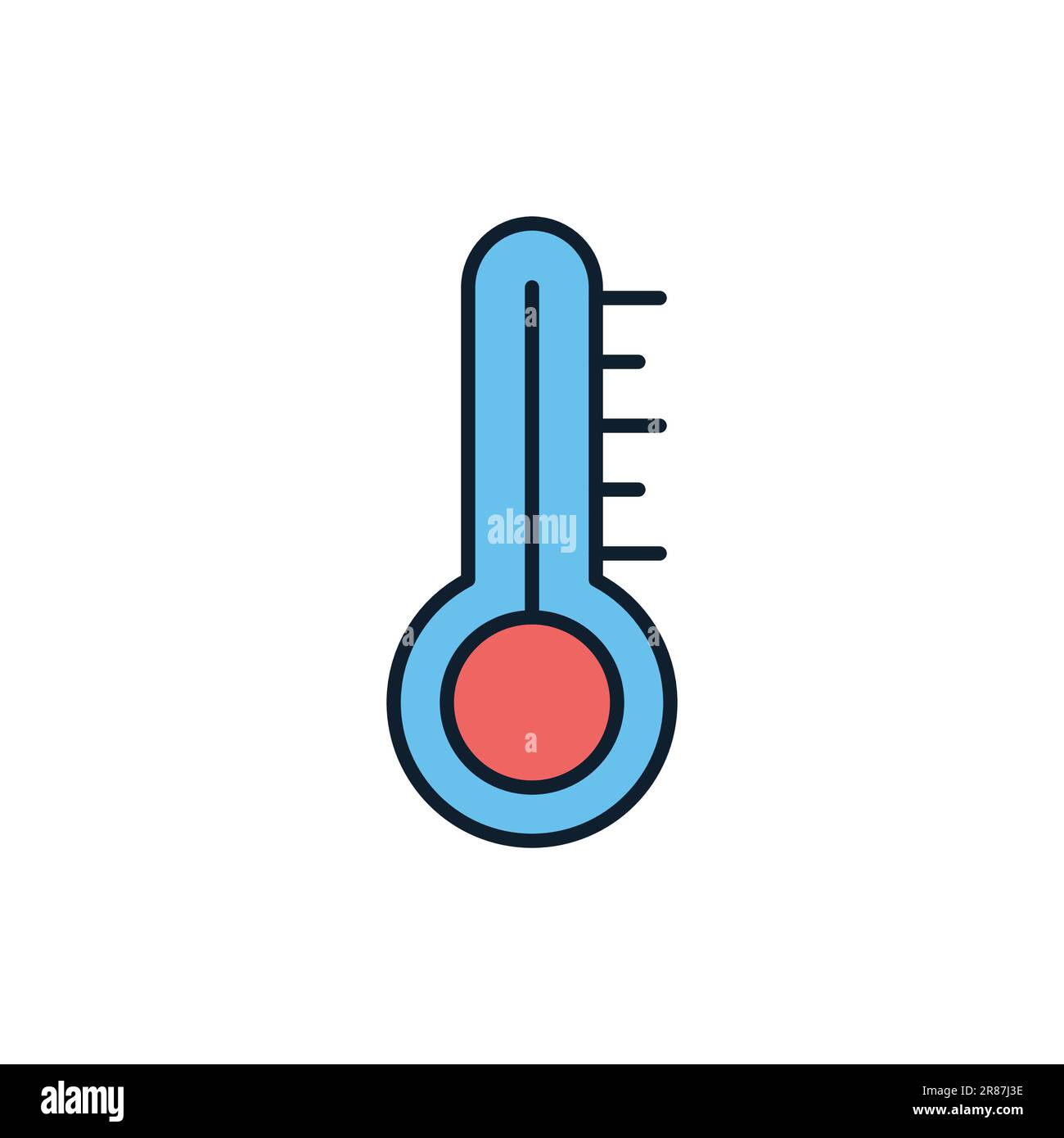 Thermometer related vector line icon. Isolated on white background ...