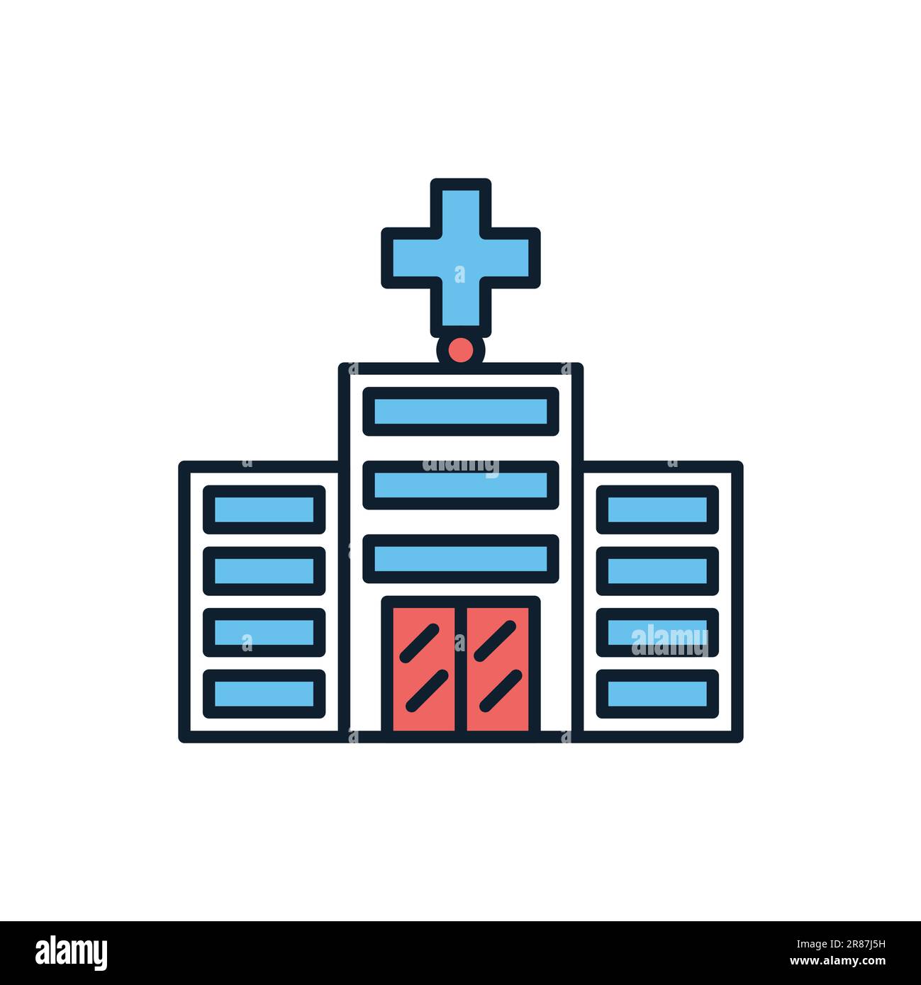 Hospital related vector line icon. Medical facility. Urgent care center ...