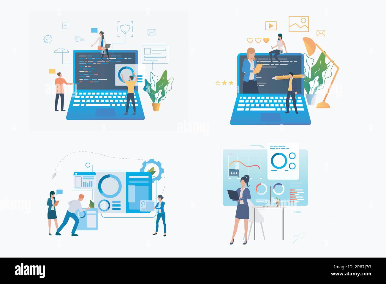Data analysis group landing Stock Vector Images - Alamy