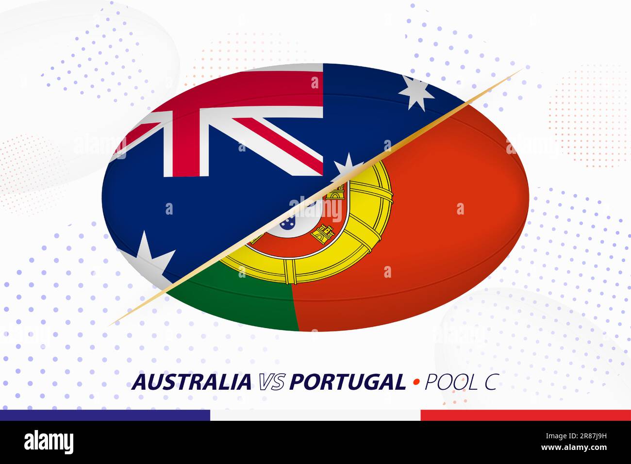 Rugby match between Australia and Portugal, concept for rugby ...