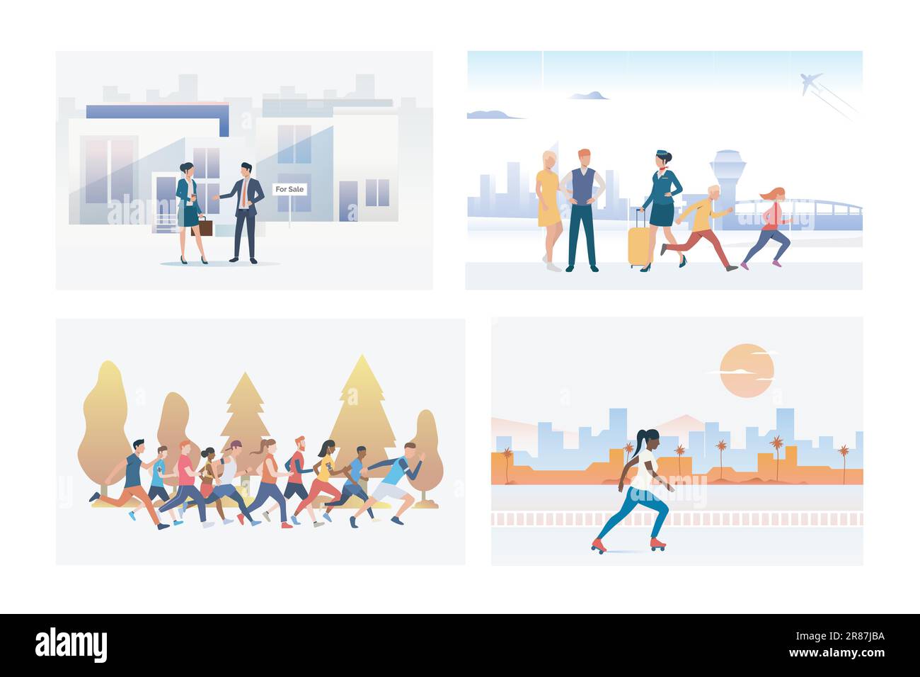 Business group outdoor meeting Stock Vector Images - Alamy