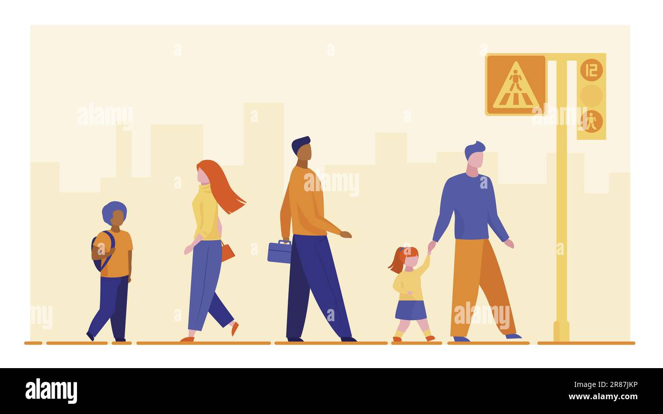 Pedestrians crossing street Stock Vector Image & Art - Alamy