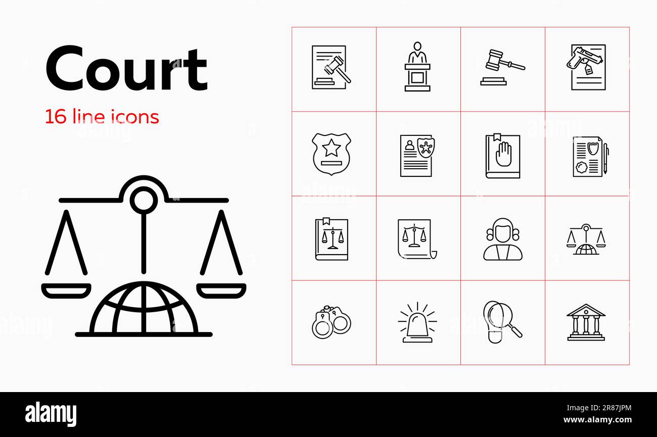 Court line icon set. Judge, courthouse Stock Vector Image & Art - Alamy
