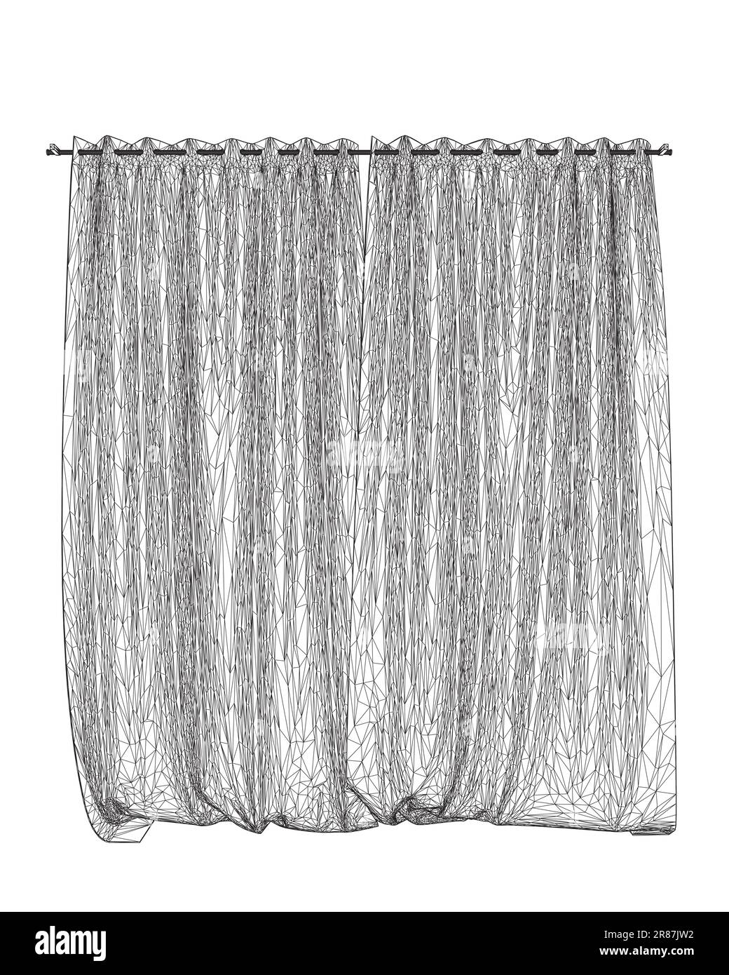 Curtain isolated wireframe. Curtains wireframe icon line element ...
