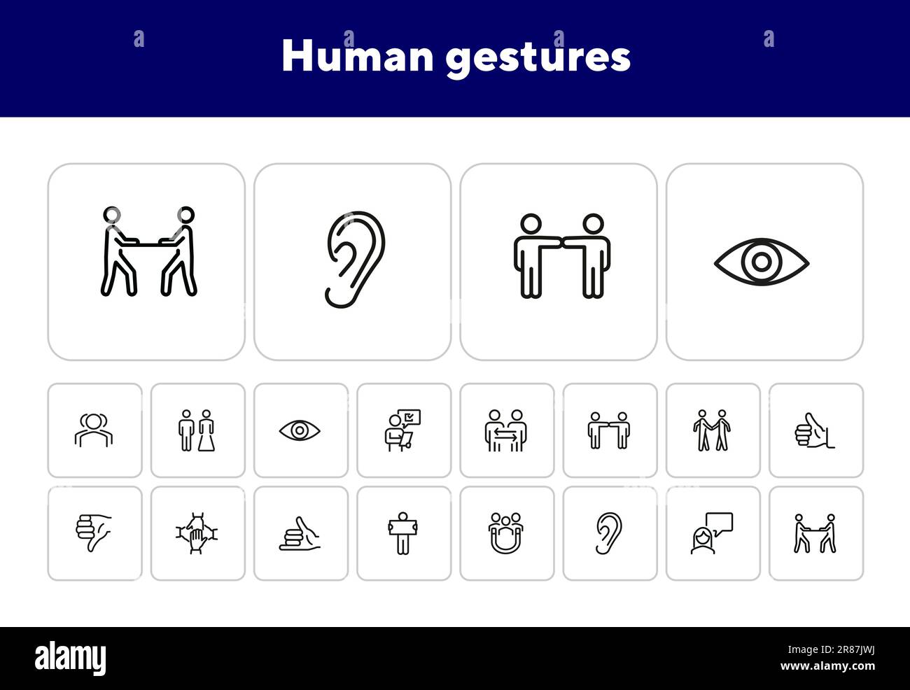 Human gestures line icon set Stock Vector Image & Art - Alamy